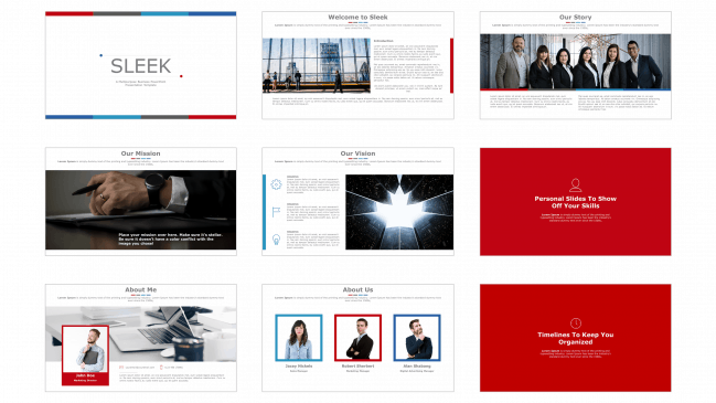 Sleek: A PowerPoint Template for Business Professionals